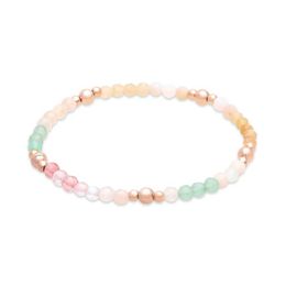 s.Oliver Damen s.Oliver Armband &raquo;Colorful Beads&laquo; mit Quarz, Aquamarin, Lapislazuli-Imitat, Amethyst, Agate, Aventurin 18cm, Edelstahl