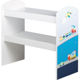Roba Kinderregal &raquo;Rennfahrer, bunt&laquo; inklusive 5 Stoffboxen in 2 Gr&ouml;&szlig;en bunt MDF B/H/T: 64cm x 67cm x 30cm, offene F&auml;cher