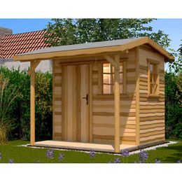 Weka Gartenhaus &raquo;820 Gr.2&laquo; beige Massivholz Fu&szlig;boden im Gartenhaus