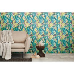 Livingwalls living walls Vliestapete &raquo;Karierte Tapete Wasserfarben Bunt & kreativ Vlies&laquo; matt glatt grau Vlies B/L: 0,53m x 10,05m, Rollen: 1