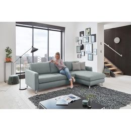 Die PlanBar Ecksofa &raquo;MP-IN19027 L-Form&laquo; wahlweise mit Schlaffunktion, frei im Raum stellbar blau 100% Polyester B/H/T: 265cm x 82cm x 172cm, 