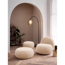Home Affaire Polsterhocker &raquo;Mithras I Lieferzeit nur 2 Wochen, passend zum Sessel Mithras II&laquo; Boucl&eacute; oder Fellimitat, Durchmesser 65 oder 85 cm beige 