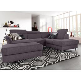 Sit & More sit&more Ecksofa &raquo;Avignon L-Form&laquo; inklusive Kopfteilverstellung, wahlweise mit Schlaffunktion grau Struktur fein ( 100% Polyester);Struktur (100% 