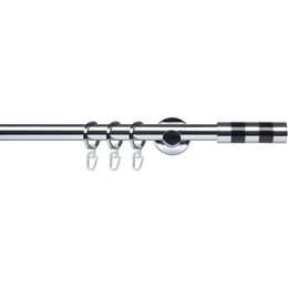 Liedeco Gardinenstange &raquo;Fertigstilgarnitur 20 mm Piano Murcia&laquo; &Oslash; 20 mm 1 l&auml;ufig-l&auml;ufig Fixma&szlig; Gardinenstange Komplett grau Eisen B/L: 120cm &Oslash; 20mm, 1 Stk., 1 