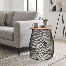 AMBIENTE HAUS Beistelltisch &raquo;Urban rundes Beistelltisch k&auml;fig -H 50cm&laquo; 1 Stk. tlg. schwarz B/H/T: 54cm x 59cm x 54cm