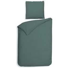 Bettw&auml;sche &raquo;Punto&laquo; 2 Stk. gepunktet, 100% Baumwolle ab 135x200 cm. gr&uuml;n Mako-Satin, Obermaterial: 100% Baumwolle B/L: 155cm x 220cm, 1 Stk., 1 Stk., 