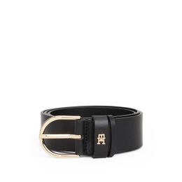 Tommy Hilfiger Damen Lederg&uuml;rtel &raquo;ESSENTIAL EFFORTLESS 3,5 cm breit&laquo; Dameng&uuml;rtel, 3,5 cm breit, casual und Jeans, ovale Einfachdornschlie&szlig;e schwarz 