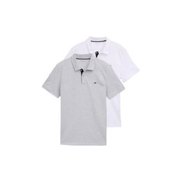 Tom Tailor Herren Tom Tailor Poloshirt Packung, 2 Stk. im Doppelpack grau S