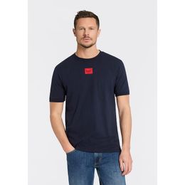 Hugo Herren Hugo T-Shirt &raquo;Diragolino&laquo; Rundhalsausschnitt, Regular Fit, Logo-Label blau L