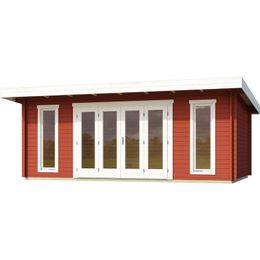 Lasita Maja Gartenhaus &raquo;SUSSEX&laquo; rot Massivholz Fu&szlig;boden im Gartenhaus, ohne Dacheindeckung