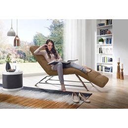 W.Schillig Relaxliege &raquo;daily dreams bequem und elegant, B/T 75/170cm&laquo; Funktionsliege wahlweise mit Motor, Gestell Chrom, Breite 75 cm braun Longlife 