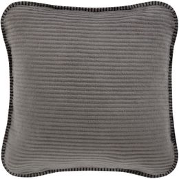 Biederlack Dekokissen &raquo;Feel Cord&laquo; mit sch&ouml;ner Hoch-Tief-Struktur grau Baumwolle, Polyacryl, Polyester B/L: 50cm x 50cm, 1 Stk.