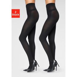 Vivance Damen Feinstrumpfhose 90 2 Stk. tlg. Wasser- und schmutzabweisend schwarz S (32/34)