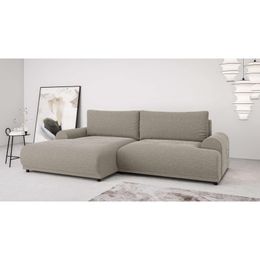 Home Affaire Ecksofa &raquo;Marsby, mit Bettfunktion und Bettkasten, Ma&szlig;e: B/H/T 242/65/145 cm&laquo; L-Form mit Wellenunterfederung, Recamiere links oder rechts 