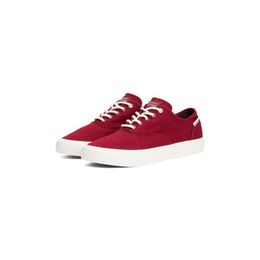 Tommy Hilfiger Herren Sneaker &raquo;TH HI VULC LOW OXFORD TWILL&laquo; , Freizeitschuh, Halbschuh, Schn&uuml;rschuh mit Label an der Ferse rot 43