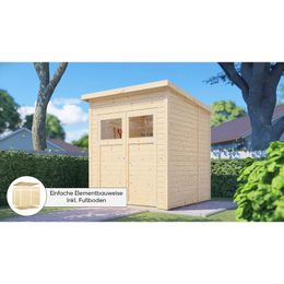 Konifera Gartenhaus &raquo;Amrum 2&laquo; Inklusive Fussboden beige Massivholz Fu&szlig;boden im Gartenhaus, ohne Dacheindeckung