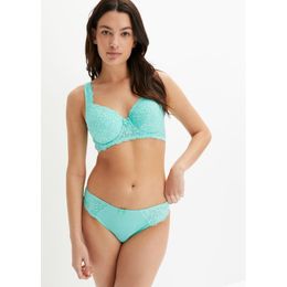 bonprix Schalen-BH mit floraler Spitze, aus Polyamid und Elasthan blau 100, Cup C Schalen-BH