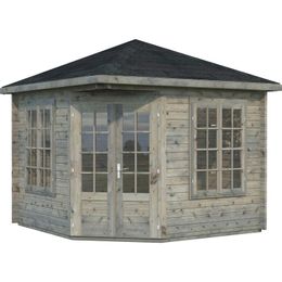 Palmako Gartenhaus &raquo;Pavillon Melanie&laquo; grau grau Massivholz Fu&szlig;boden im Gartenhaus, ohne Dacheindeckung
