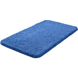 Grund Badematte &raquo;Melange&laquo; H&ouml;he 27 mm rutschhemmend beschichtet fu&szlig;bodenheizungsgeeignet besonders dichter Flor blau Polyacryl rechteckig (60cm x 100cm ), 1 