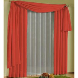 WIRTH Gardine &raquo;Daria&laquo; Kr&auml;uselband 1 Stk. tlg. rot Polyester 175cm, Kr&auml;uselband, 135cm