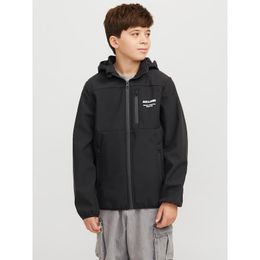 Jack & Jones Jack & Jones Junior Jungen Softshelljacke &raquo;JJTHEO wasserabweisend und pflegeleicht f&uuml;r Alltag&laquo; mit Kapuze Polyester, regular fit schwarz 152