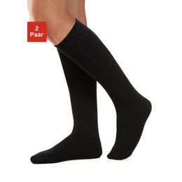 Lavana Damen Thermostr&uuml;mpfe &raquo;Kniestr&uuml;mpfe Innen warm angeraut&laquo; Packung, 2 Stk. tlg. f&uuml;r warme F&uuml;&szlig;e schwarz 35-38