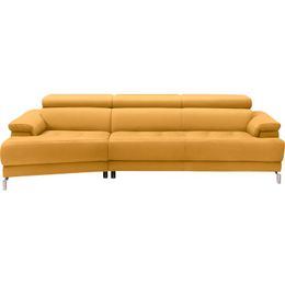 Egoitaliano Ecksofa &raquo;Soul, extravagantes Designsofa, Megasofa, super bequem, tolle Details&laquo; mit Trapez-Abschlu&szlig;element, inkl verstellbarer Kopfteile gelb Leder &raquo;