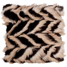 KARE Dekokissen &raquo;Glammer, Kissenh&uuml;lle mit F&uuml;llung, 45x45 cm&laquo; st&uuml;tzt Kopf und Nacken angenehm und sorgt f&uuml;r erholsamen Schlaf braun Baumwolle, Polyester B/L