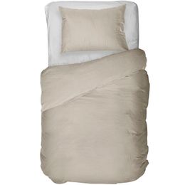 Kayori Bettw&auml;sche &raquo;Saya&laquo; 2 Stk. 100% Mako Satin beige Mako-Satin, Obermaterial: 100% Baumwolle B/L: 155cm x 220cm, 1 Stk., 1 Stk., Mako-Satin, B/L: 