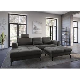 Sit & More sit&more Ecksofa &raquo;Bendigo L-Form&laquo; inklusive Sitztiefenverstellung, Bodenfreiheit 15 cm, 2 Fu&szlig;farben braun B/H/T: 284cm x 87cm x 175cm, NaturLEDER ,