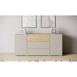 Home Affaire Sideboard &raquo;BERLIN&laquo; Moderne grifflose Kommode Breite 150 cm, 4 Schubk&auml;sten/ 2 T&uuml;ren beige B/H/T: 150cm x 68cm x 39cm, 3 Stk., 2 Stk.