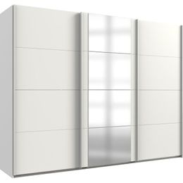 wimex Schwebet&uuml;renschrank &raquo;Barmbek Schlafzimmerschrank Garderobenschrank&laquo; Kleiderschrank mit 2 Stoffboxen und 2 zus&auml;tzlichen B&ouml;den, Spiegelt&uuml;r wei&szlig; 