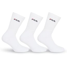 Fila Damen Tennissocken &raquo;UNISEX CREW TENNIS FULL TERRY SOCKS&laquo; 3 Stk. tlg. mit dezentem Logoschriftzug wei&szlig; 35-38