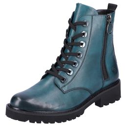 Remonte Damen Schn&uuml;rstiefelette Blockabsatz, Stiefelette, Schn&uuml;rboots, im modischen Used Look blau 44