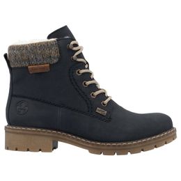 Rieker Damen Winterstiefelette Schn&uuml;rboots, Stiefelette mit wasserabweisender RiekerTEX-Membran blau 36