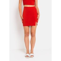 Lscn By Lascana Damen LSCN by LASCANA Minirock mit kleinem Schlitz rot 44
