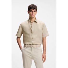 BOSS Orange Herren BOSS Orange Kurzarmhemd &raquo;Rash Premium Herrenmode&laquo; aus reinem Leinen, regular fit beige XL (43/44), N-Gr