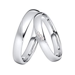 DOOSTI Unisex DOOSTI Trauring &raquo;Schmuck Geschenk Silber 925 Trauring Ehering Partnerring LIEBE&laquo; wahlweise mit oder ohne Zirkonia silber 66, ohne 