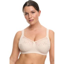 SuSa Damen B&uuml;gelloser BH &raquo;Classic&laquo; Spitze, gen&auml;hte Cups, Jacquard-Muster, elastisch, Komforttr&auml;ger beige 100, Cup C