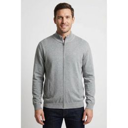 Pierre Cardin Herren Strickjacke &raquo;Strickjacke StKrgRV&laquo; mit Taschen grau M