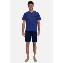 G&ouml;tzburg G&ouml;tzburg Herren G&Ouml;TZBURG Shorty &raquo;Waterford&laquo; 2 tlg. Kurzarm, V-Ausschnitt, kurze Hose, Baumwollmix, atmungsaktiv, bequem blau 48S