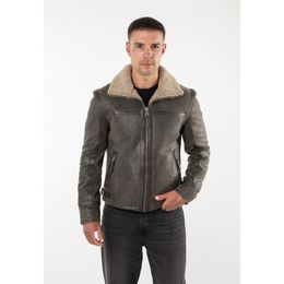 Mauritius Herren Lederjacke &raquo;MMArcticon&laquo; mit Umlegekragen, Regular Fit grau S (48) Trachtenmode