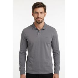 BOSS Orange Herren BOSS Orange Poloshirt &raquo;Pe Interlock Langarm Polo&laquo; mit Polokragen grau 3XL