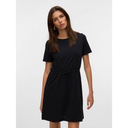 V&eacute;ro Moda Vero Moda Damen Shirtkleid &raquo;VMLUNA SS SHORT STRING DRESS JRS NOOS&laquo; Baumwollmischung, regular fit schwarz L, N-Gr