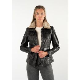Mauritius Damen Lederjacke &raquo;MWBriselle&laquo; mit Teddyfell-Kragen XL (42) Trachtenmode