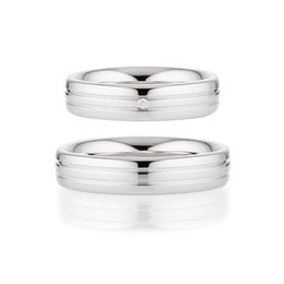 Bruno Banani Unisex Trauring &raquo;Schmuck Geschenk Ehering Hochzeit Damenring Herrenring&laquo; wahlweise mit oder ohne Brillant, Made in Germany silber 53, 