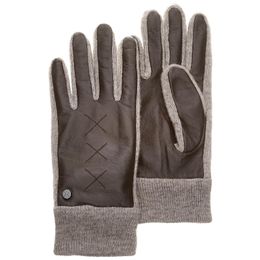 Pearlwood Damen Pearlwood Strickhandschuhe &raquo;SMILLA&laquo; weiches Fleece-Innenfutter, Temperaturregulierend, Strickb&uuml;ndchen braun 7.5