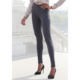 Lascana Damen Lascana Leggings mit Ajourstrickmuster grau 32/34, N-Gr