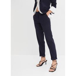 bonprix Damen bonprix Anzughose Slim fit Passform, mit Stretchanteil, mit B&uuml;gelfalte blau 42, N-Gr