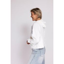 Zhrill Damen Sweatblazer &raquo;RATANA&laquo; l&auml;ssiger Look, h&uuml;ftlange Schnittform, mit K&auml;ngurutasche wei&szlig; M